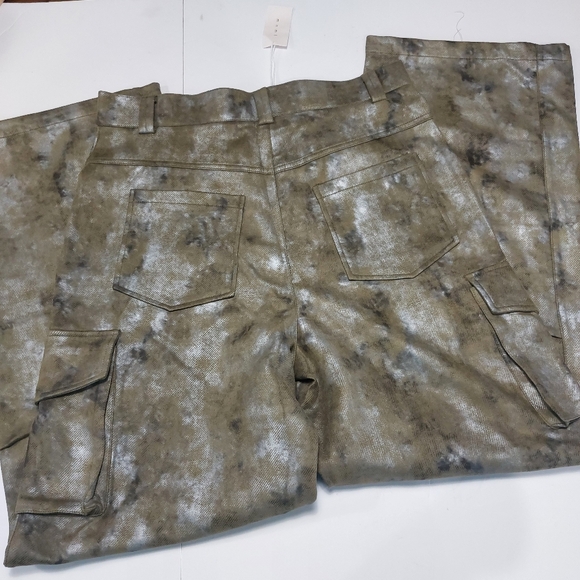 MNML | Pants | Mnml Olive Green Color Mens Baggy Dual Tone Suaded Cargo ...